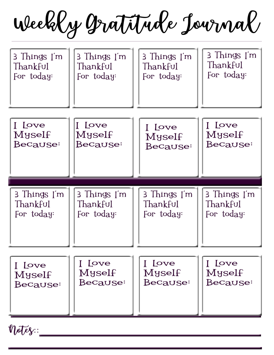 Weekly Gratitude Sheet {One Page} – Farm Fit Living