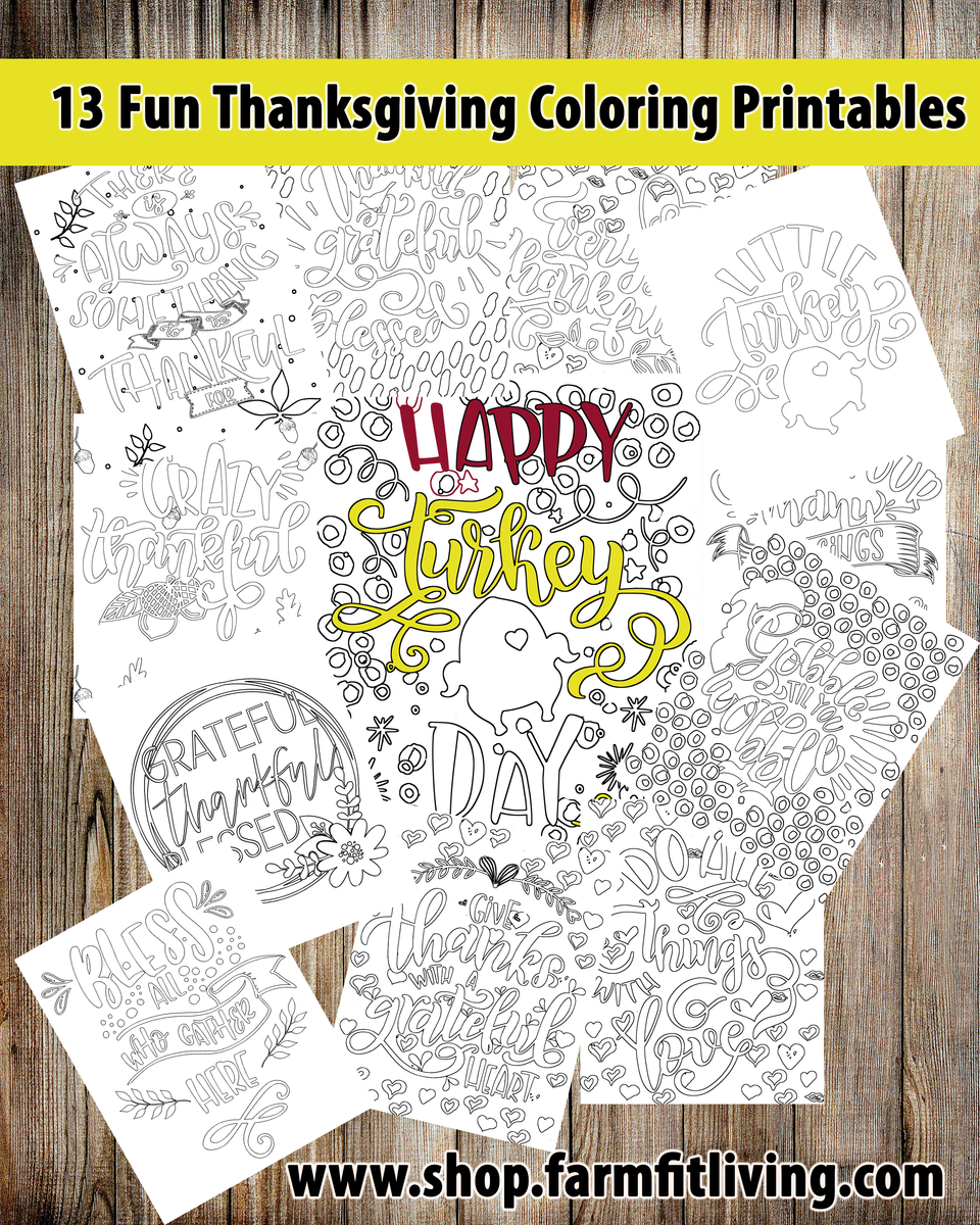 13 Thanksgiving Coloring Sheets – Farm Fit Living