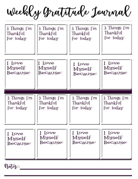 Weekly Gratitude Sheet {One Page} – Farm Fit Living